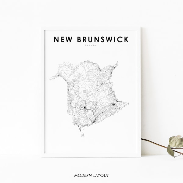 New Brunswick Map - Etsy