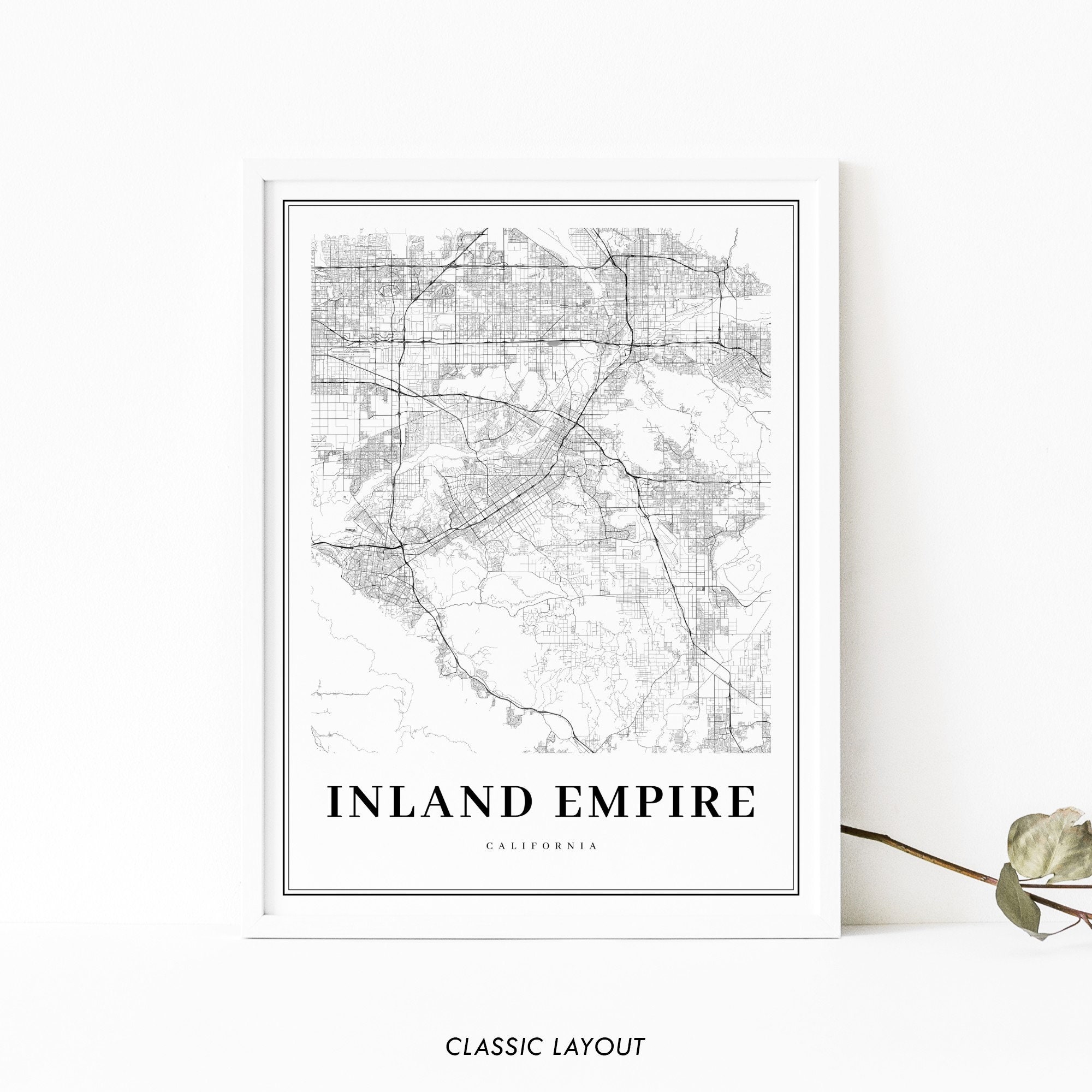 Inland Empire CA Map Print California USA Map Art Poster | Etsy
