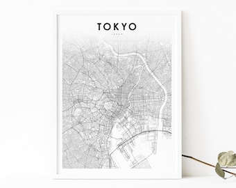 Tokyo Road Map Art - Etsy