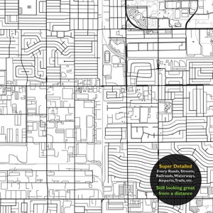 Tempe AZ Map Print, Arizona USA Map Art Poster, Phoenix Scottsdale City ...