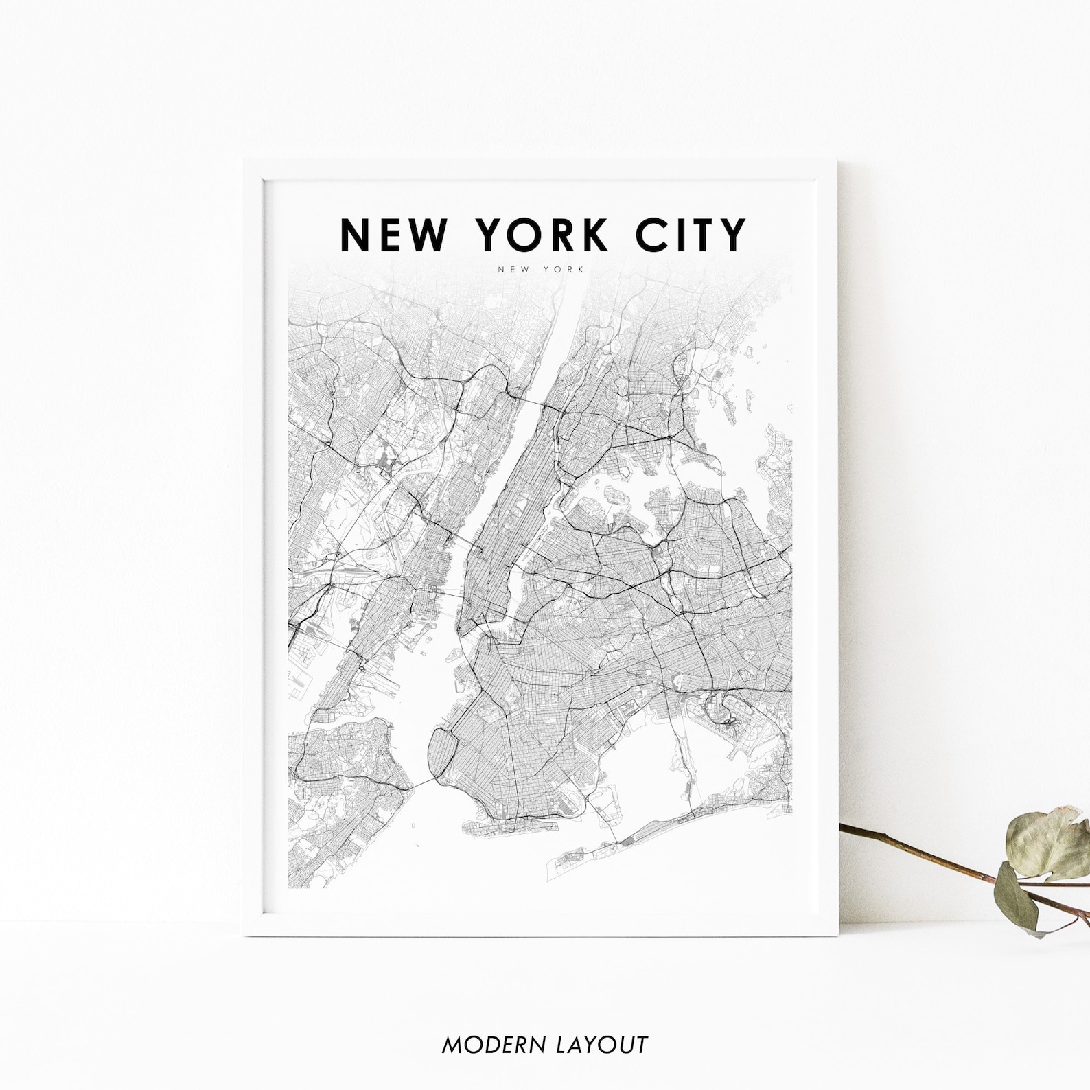 New York Area Map Print, New York City NYC NY USA Map Art Poster, City ...
