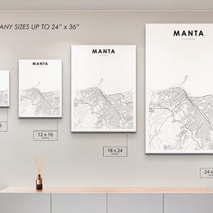 Manta Ecuador Map Print, Map Art Poster, San Pablo De Manta, City ...