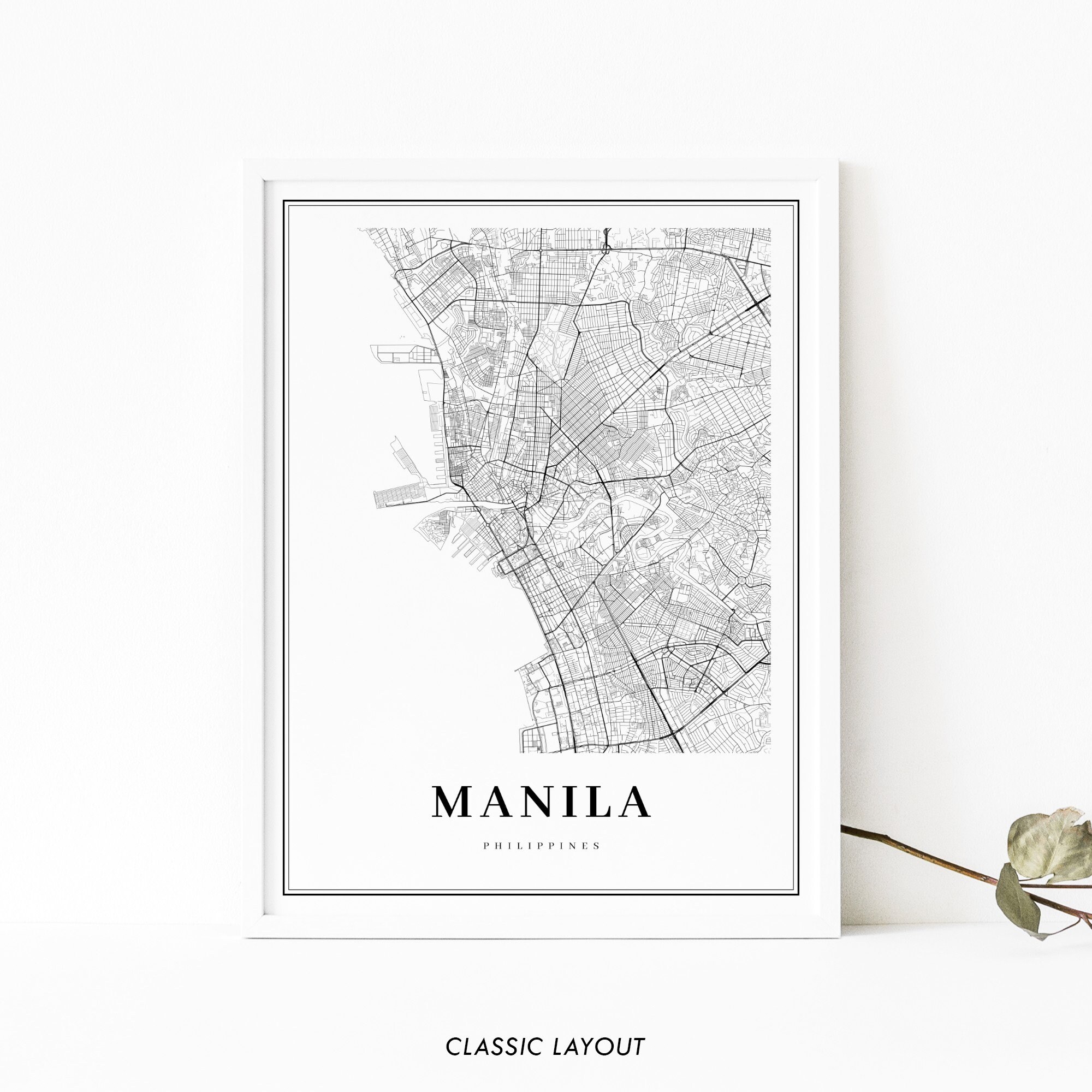 Manila Philippines Map Print, Map Art Poster, Lungsod Ng Maynilà, City ...