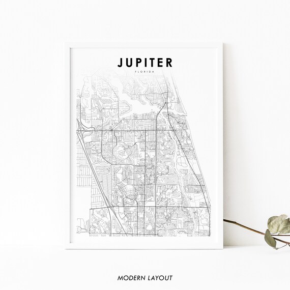 Jupiter FL Map Print Florida USA Map Art Poster Palm Beach - Etsy