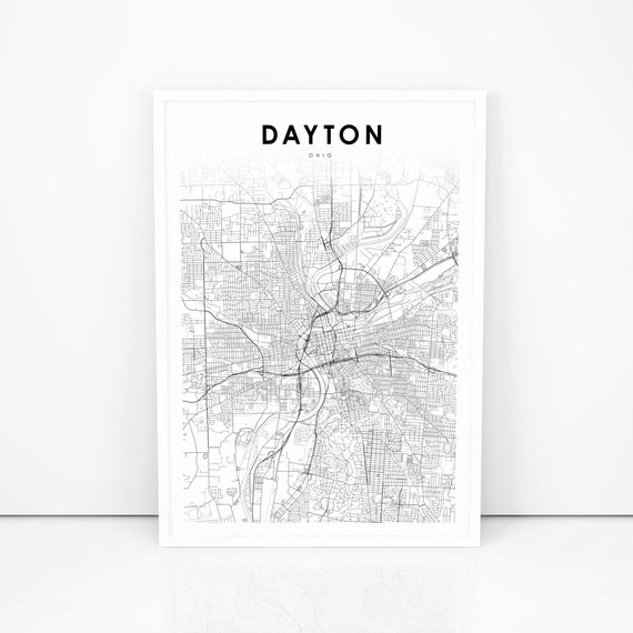 Dayton OH Map Print Ohio USA Map Art Poster Montgomery City | Etsy