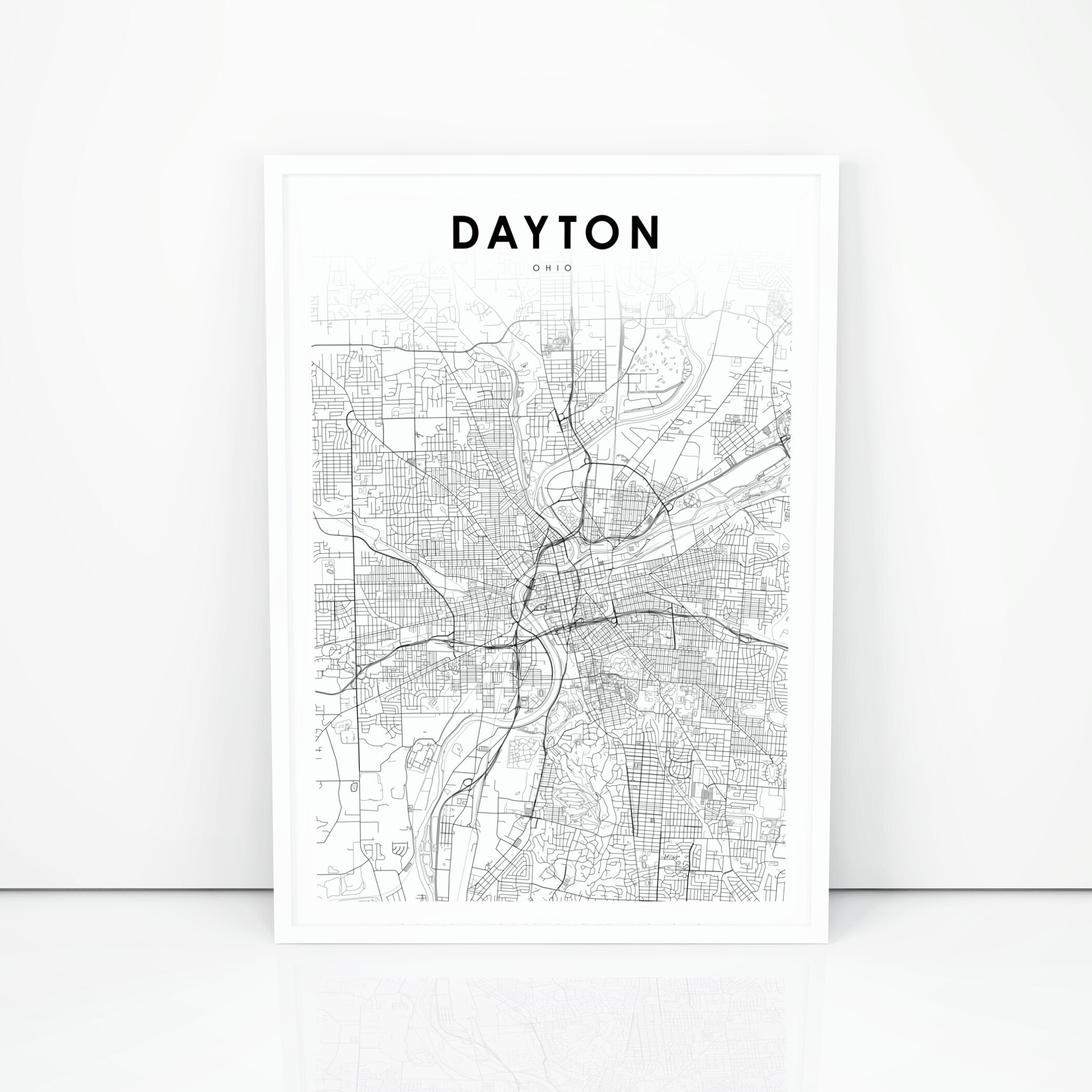Dayton OH Map Print Ohio USA Map Art Poster Montgomery City | Etsy