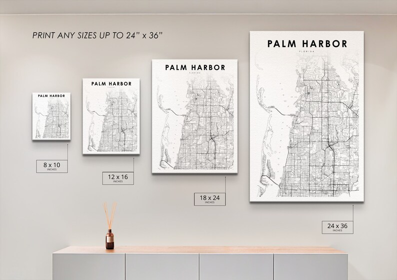Palm Harbor FL Map Print Florida USA Map Art Poster City - Etsy