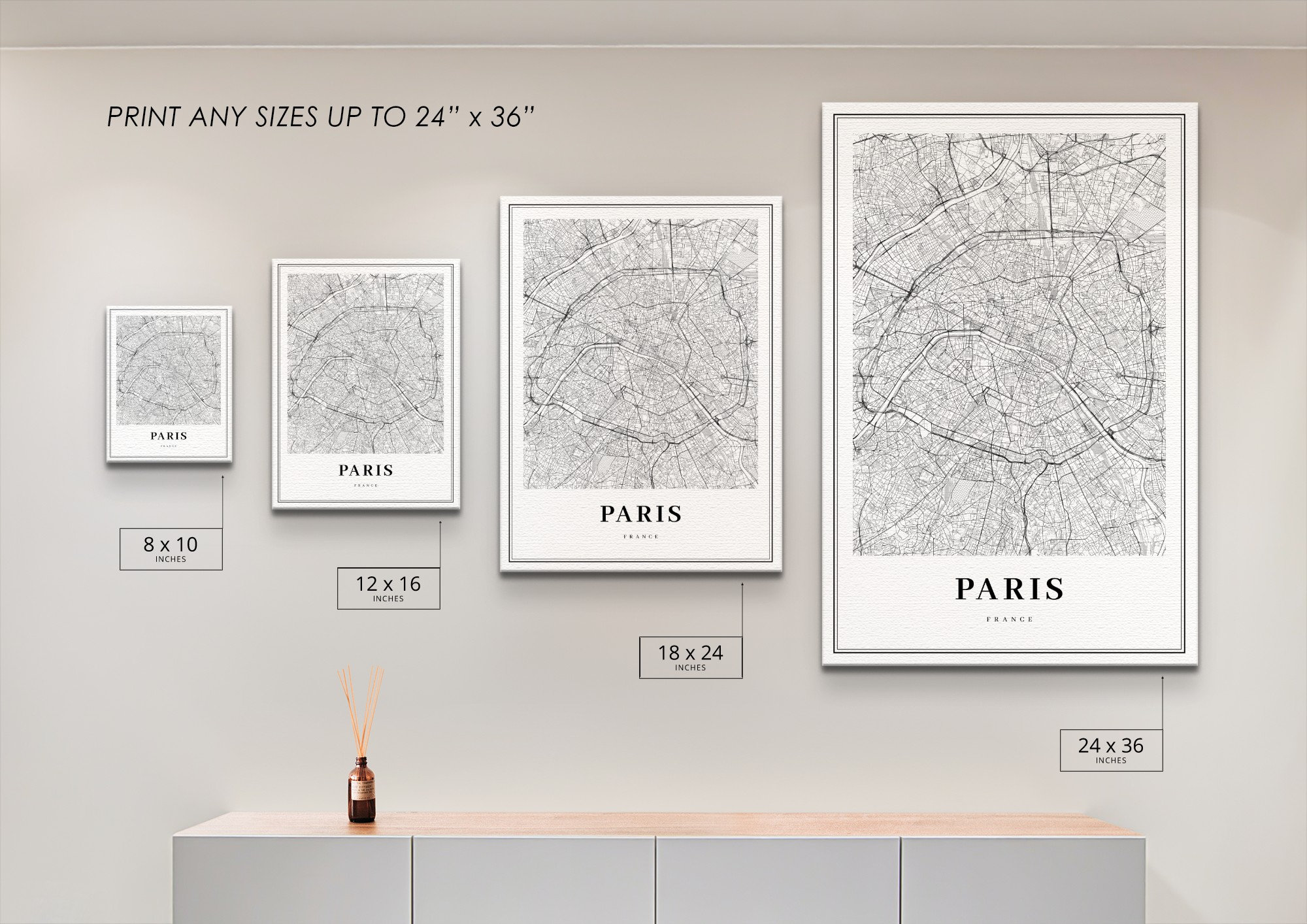 Paris France Map Print, Map Art Poster, Île-de-france Française City ...