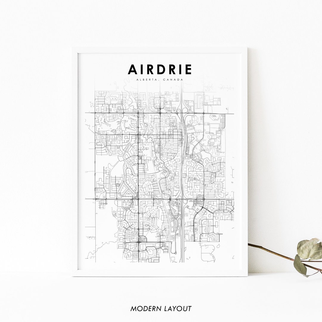 Airdrie Alberta Map Print AB Canada Map Art Poster Calgary - Etsy