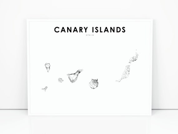 Canary Islands Spain Map Print Road Map Poster Islas | Etsy