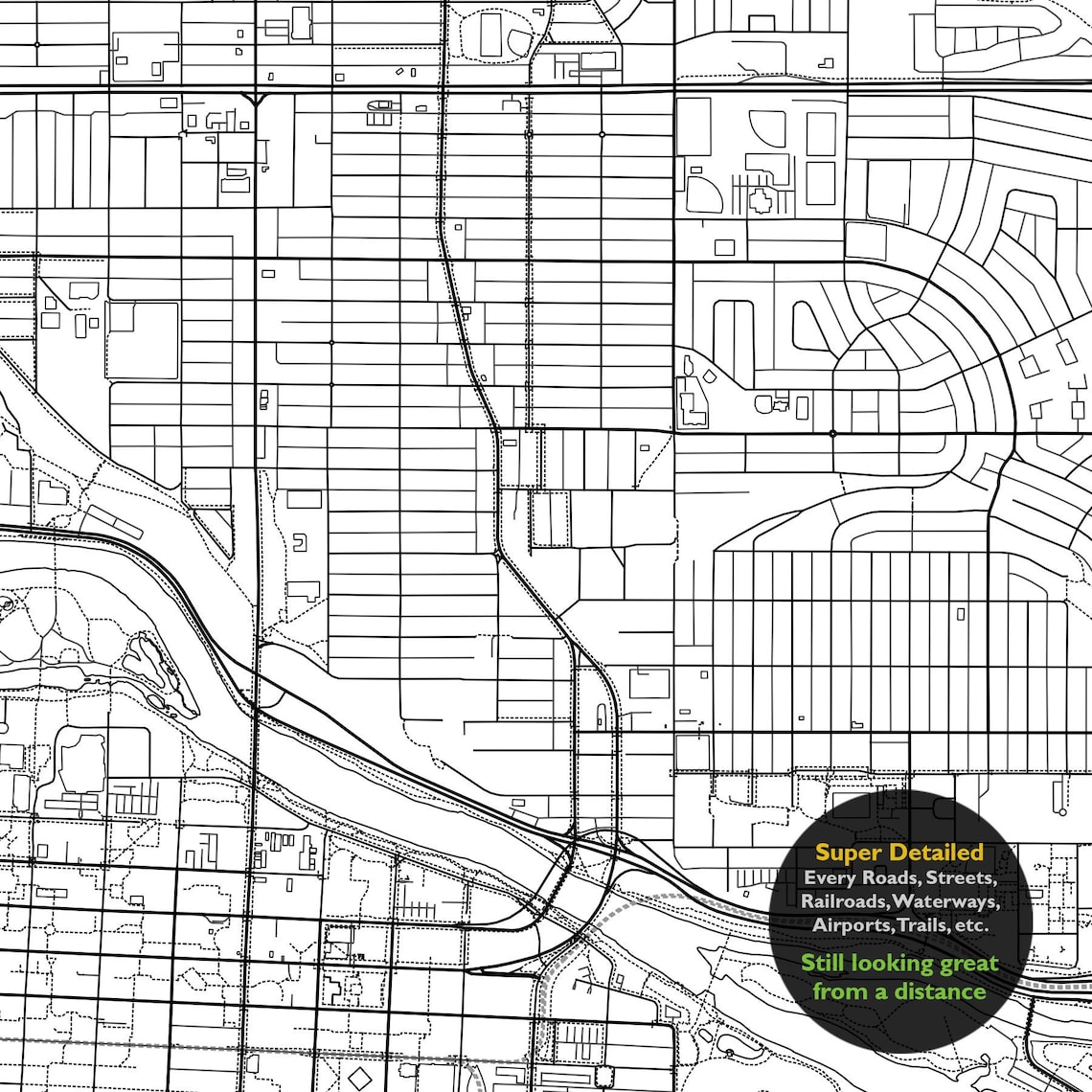 Downtown Calgary Alberta Map Print AB Canada Map Art Poster | Etsy