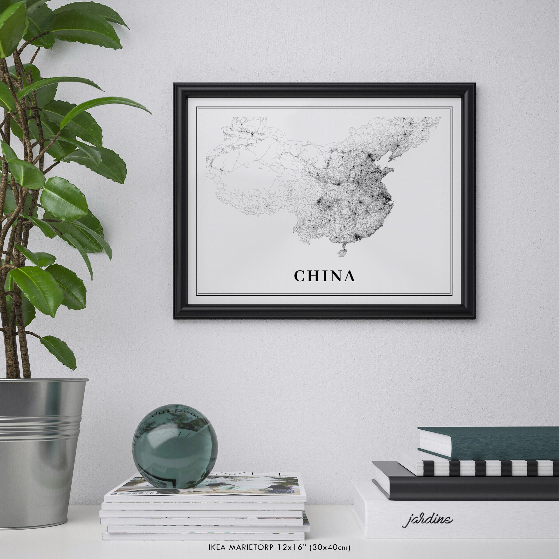 China Map Print China Road Map Poster 中国 中华人民共和国 PRC | Etsy
