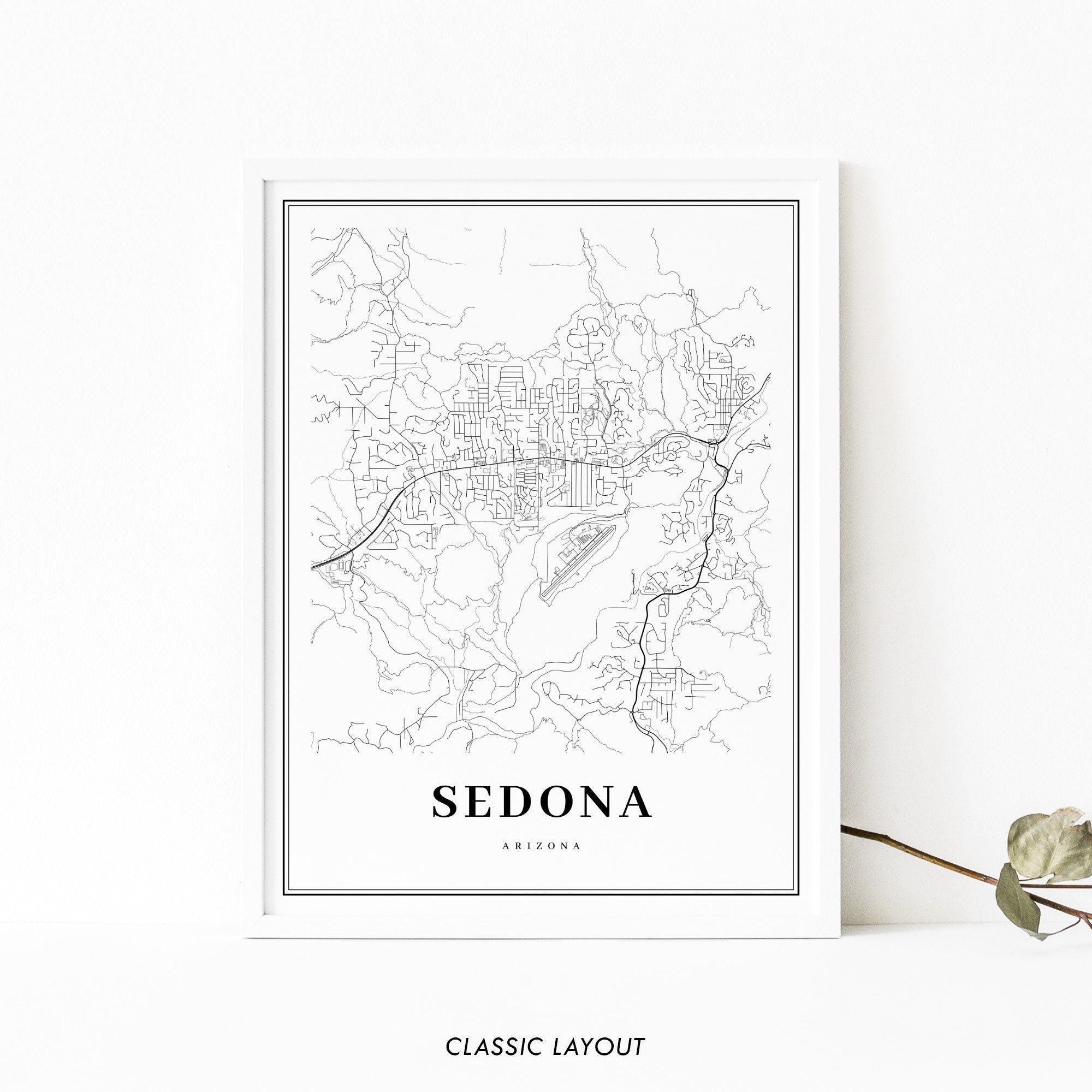 Sedona AZ Map Print Arizona USA Map Art Poster Yavapai | Etsy
