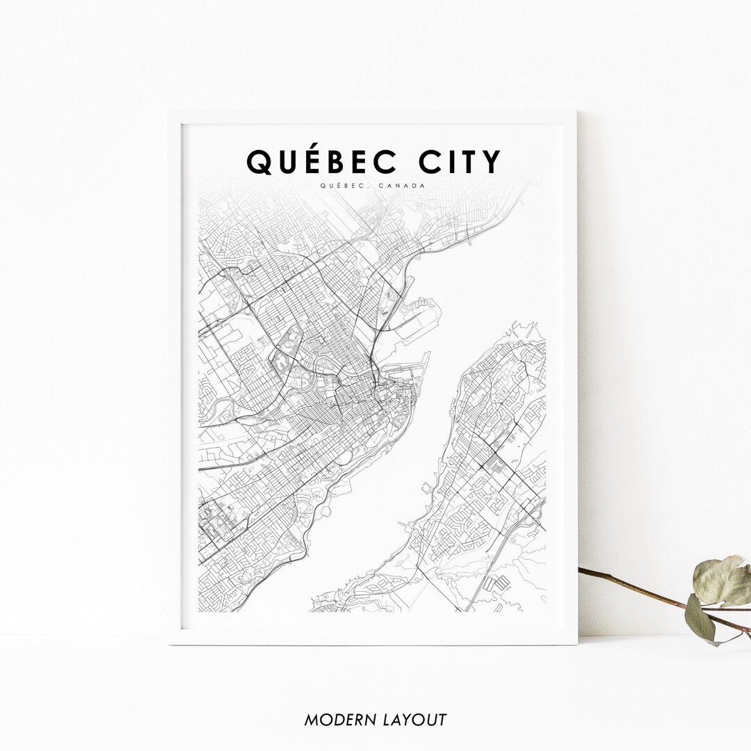 Quebec City Map Print, Québec Map Print, QC Canada Map Art Poster, City ...