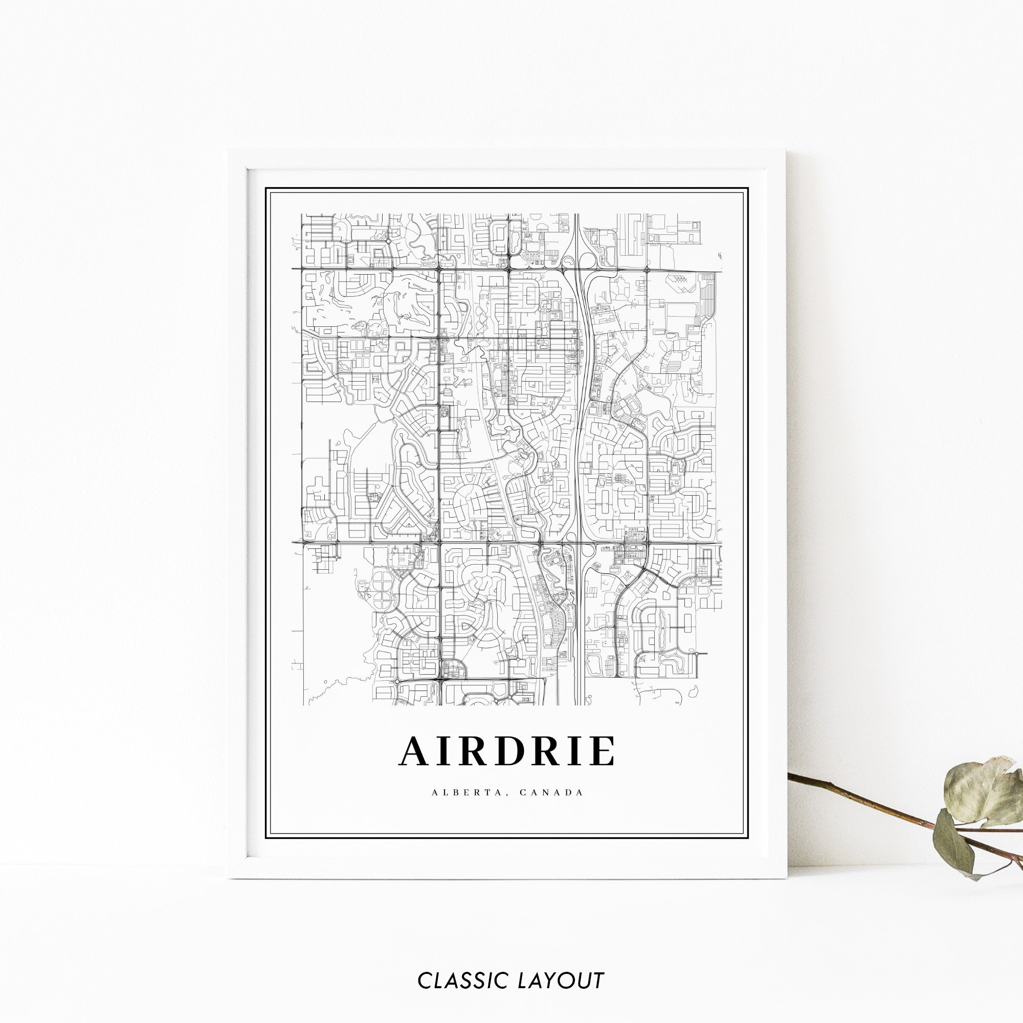 Airdrie Alberta Map Print AB Canada Map Art Poster Calgary | Etsy