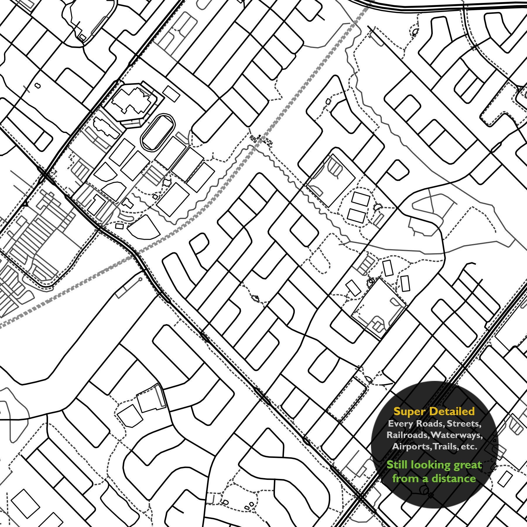 Milton Ontario Map Print, ON Canada Map Art Poster, City Street Road ...