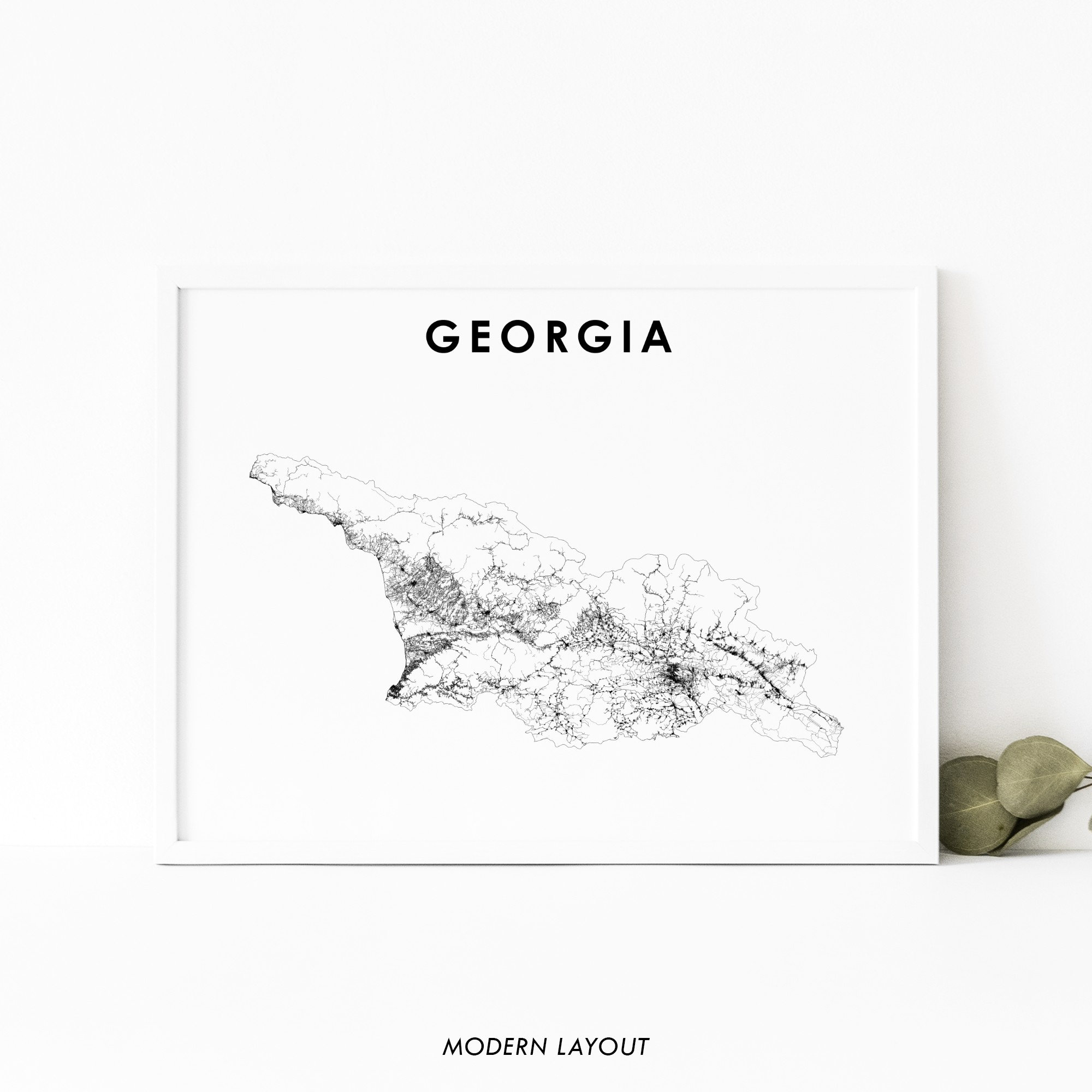 Georgia Map Print Country Road Map Poster საქართველო - Etsy