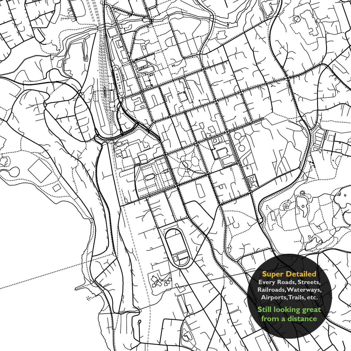 Lillehammer Norway Map Print, Map Art Poster, Innlandet Norge, City ...