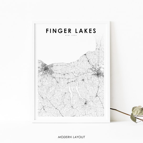 Finger Lakes Map Poster - Etsy