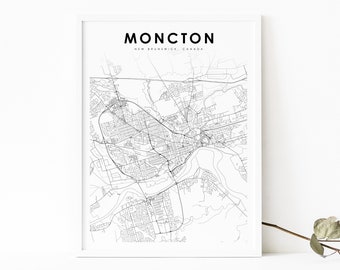 Moncton City Map Art - Etsy