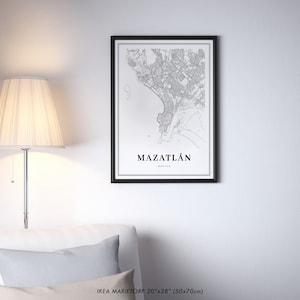 Mazatlan Mexico Map Print, Map Art Poster, Mazatlán Ciudad De México ...