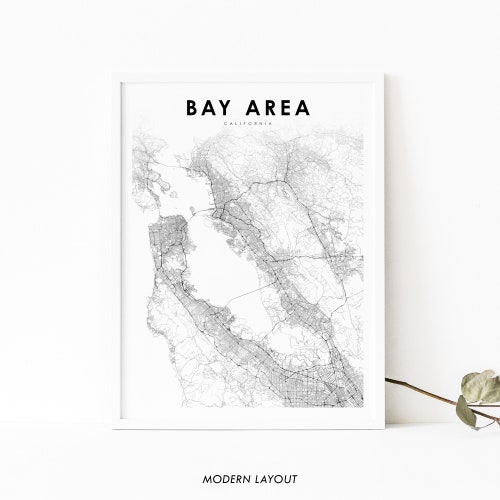 Bay Area California CA Blueprint Map Poster Art Print - Etsy