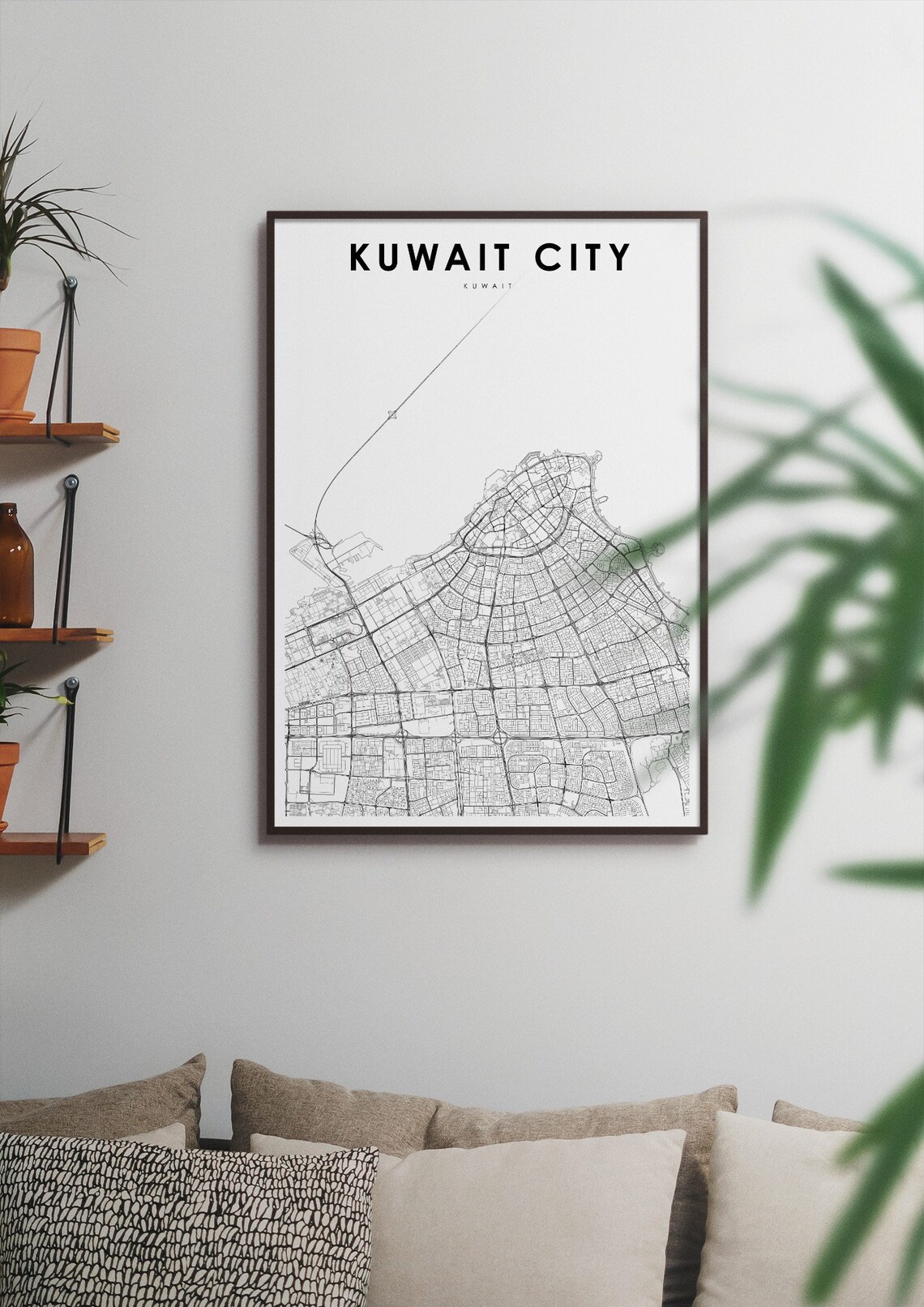 Kuwait City Map Print Kuwait Map Art Poster مدينة الكويت | Etsy