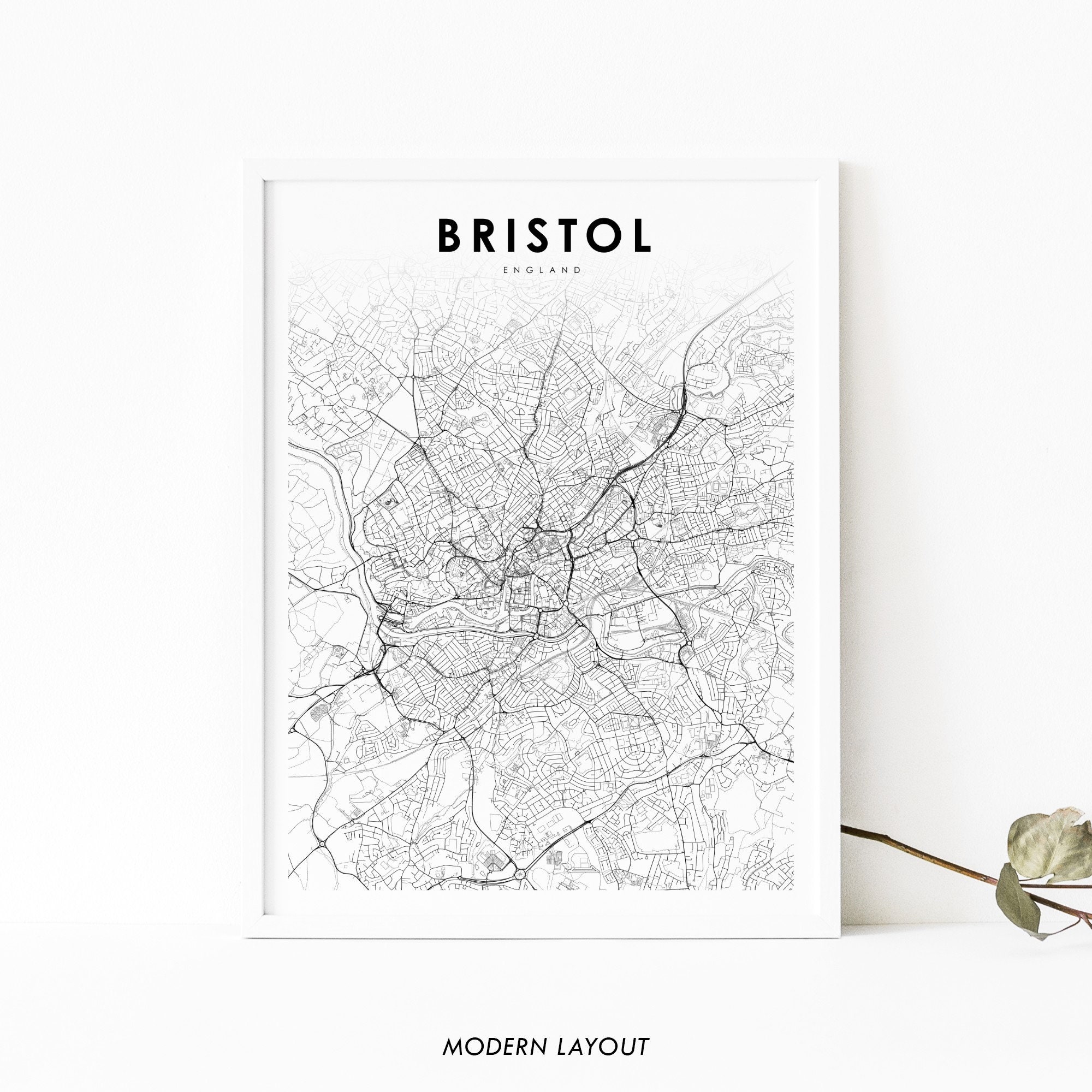Bristol England Map Print United Kingdom UK Map Art Poster | Etsy