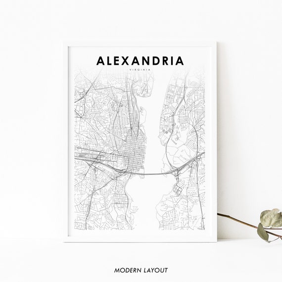 Home Décor Prints Alexandria Virginia map Alexandria print Alexandria ...