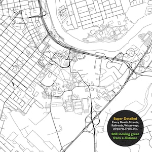 Edison NJ Map Print, New Jersey USA Map Art Poster, Middlesex, City ...
