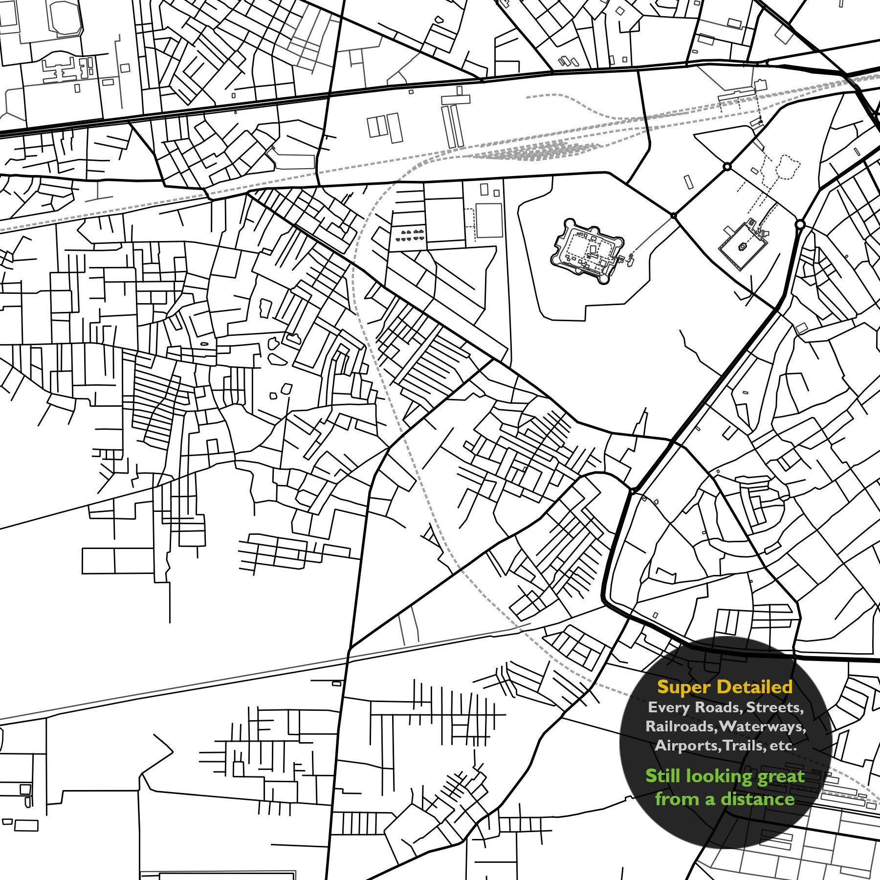 Amritsar India Map Print, Map Art Poster, Ambarsar Punjab, City Street ...