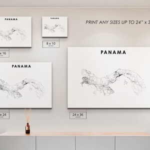Panama Map Print, Road Map Art Poster, Panamá Costa Rica Panama City ...
