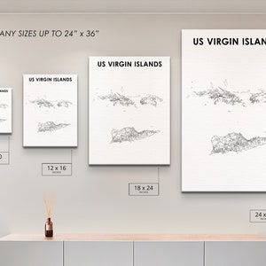 US Virgin Islands Map Print, USVI Road Map Poster, St. Thomas, St ...
