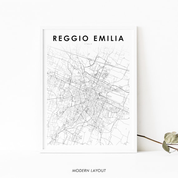 Reggio Emilia Italy Map Print Reggio Nell'emilia Italia | Etsy