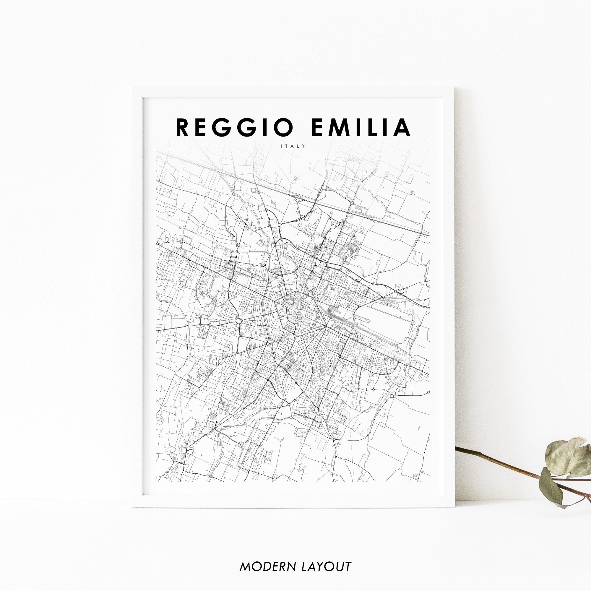 Reggio Emilia Italy Map Print Reggio Nell'emilia Italia | Etsy
