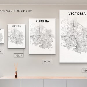 Victoria BC Map Print, British Columbia Canada Map Art Poster, City ...