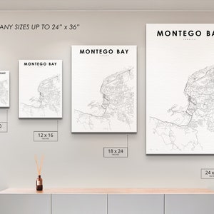 Montego Bay Jamaica Map Print, City Map Art Poster, St. James, City ...