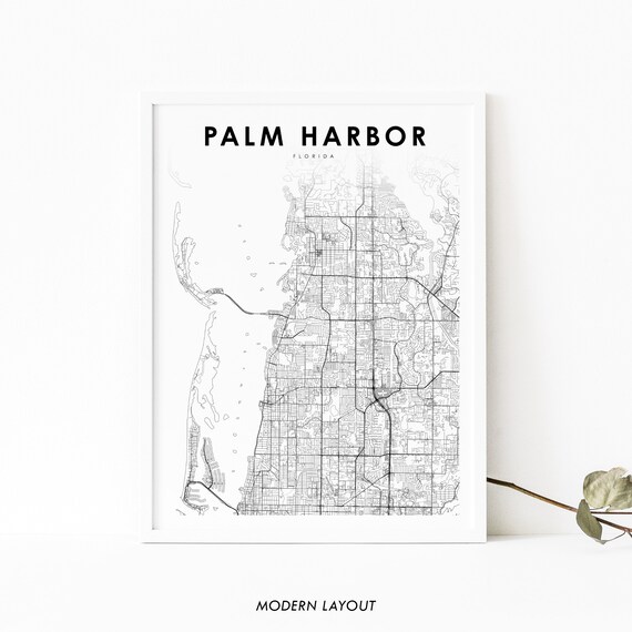 Palm Harbor FL Map Print Florida USA Map Art Poster City - Etsy