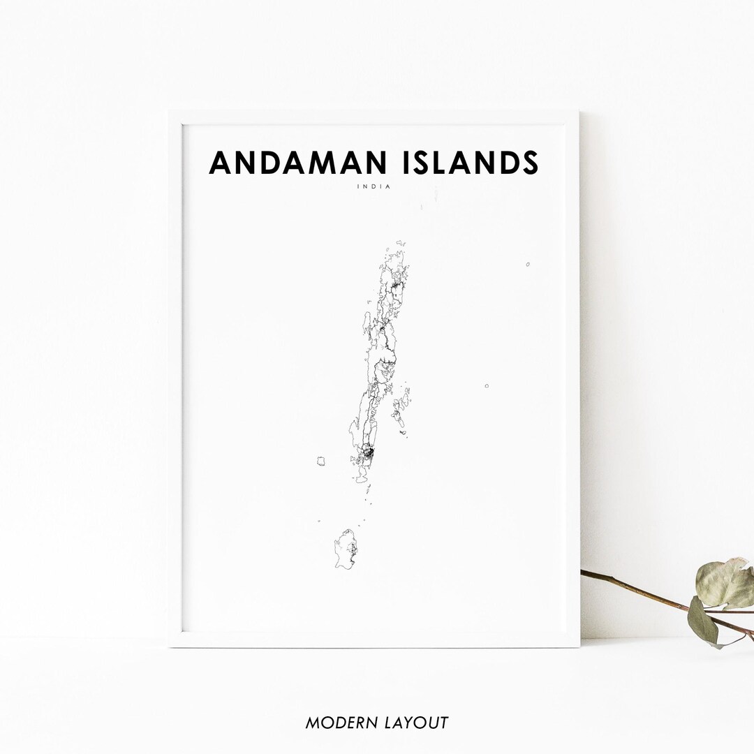 Andaman Islands India Map Print, Map Art Poster, Port Blair Bengal ...