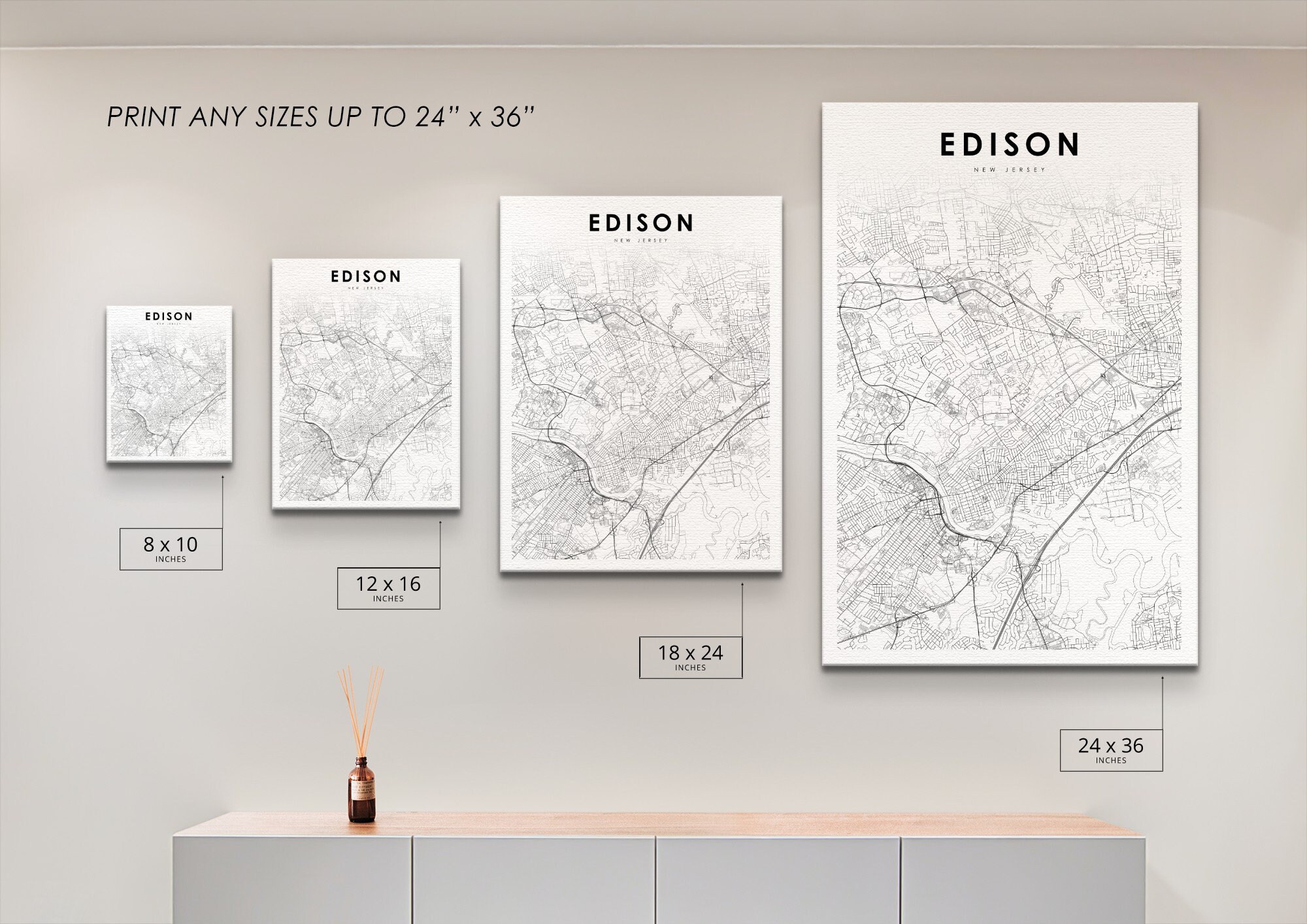 Edison New Jersey Streets Maps
