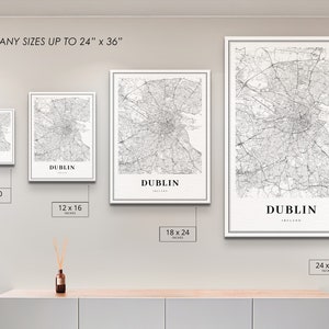 Dublin Area Ireland Map Print, Map Art Poster, Baile Átha Cliath, City ...