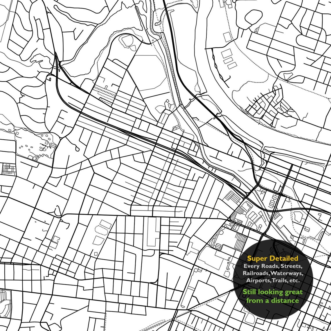 Augusta GA Map Print Georgia USA Map Art Poster City Street - Etsy
