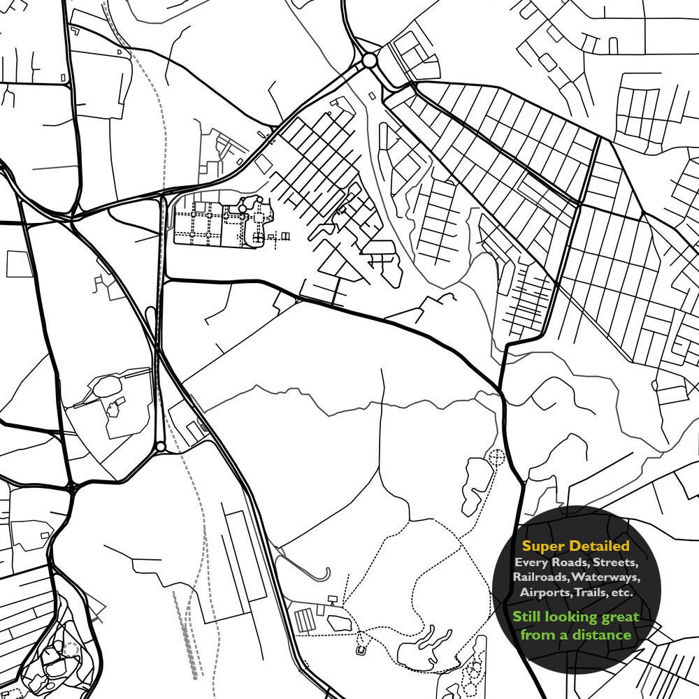 Rawalpindi Pakistan Map Print Map Art Poster Pindi Punjab | Etsy