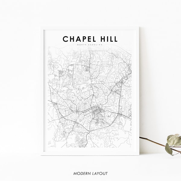 Chapel Hill Nc Map Art - Etsy