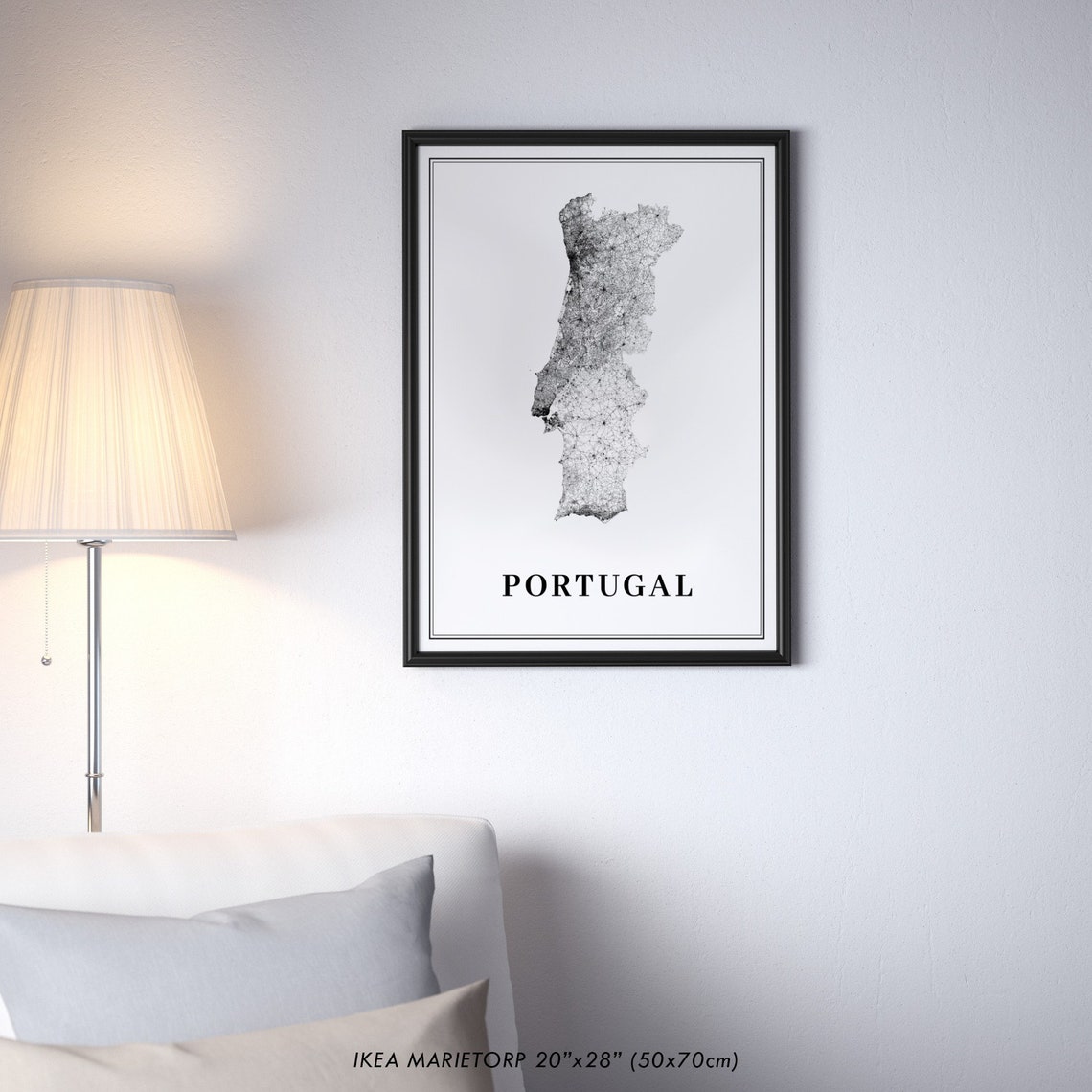 Portugal Map Print, Country Road Map Poster, República Portuguesa ...
