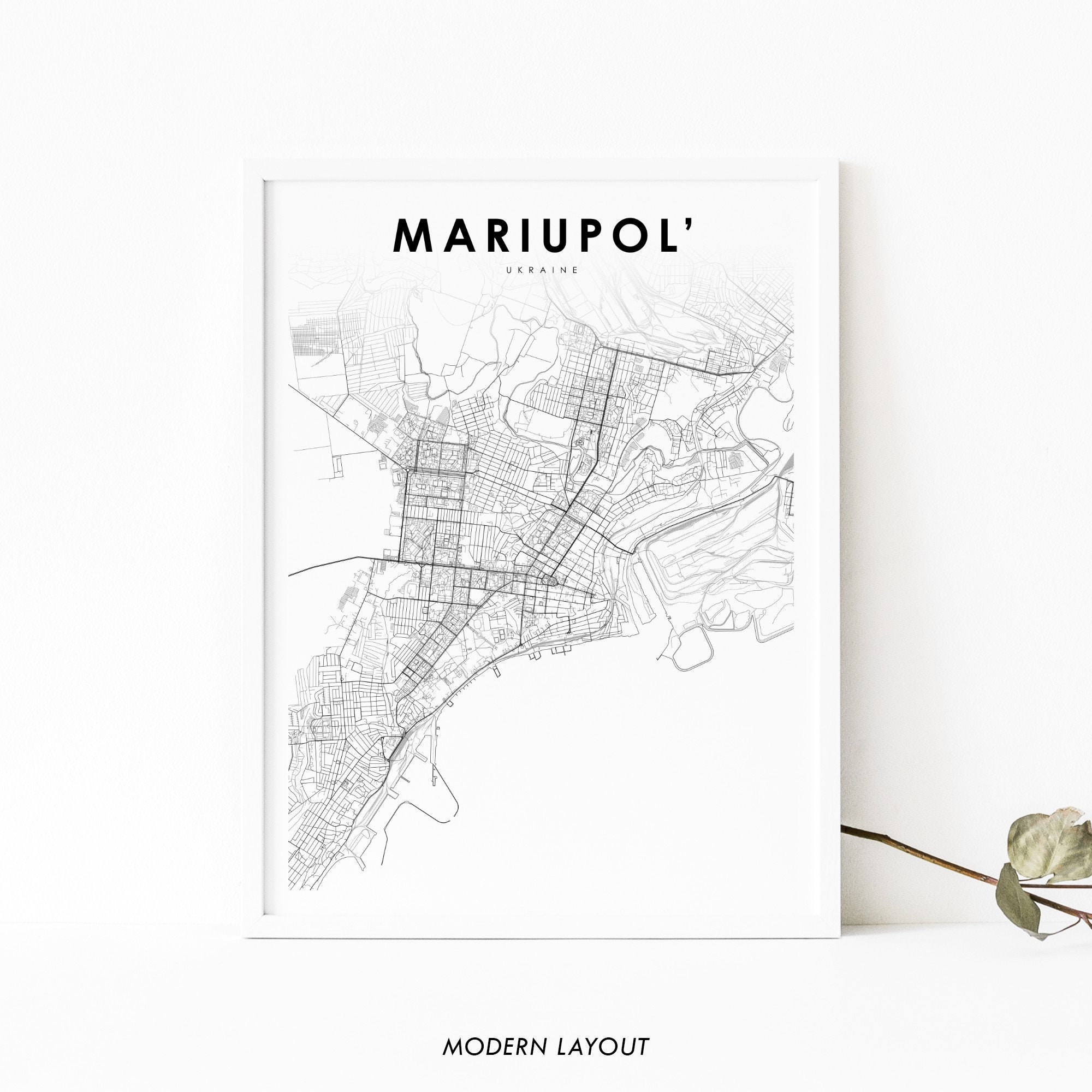 Mariupol Ukraine Map Print, Mariupol' Map Art Poster, Donetsk, City ...