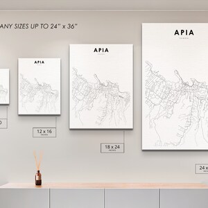 Apia Samoa Map Print, Map Art Poster, Upolu Tuamasaga Sāmoa, City ...