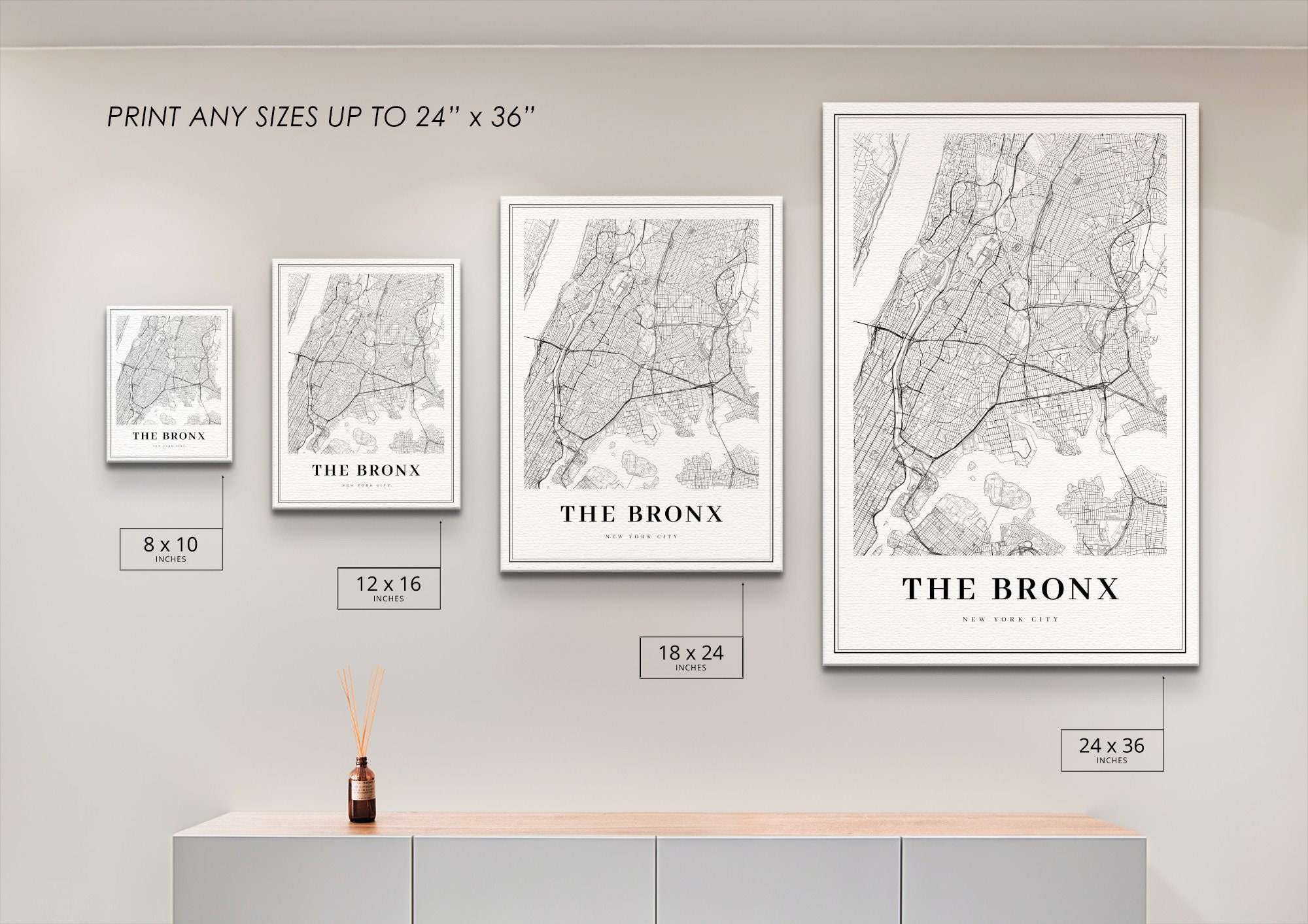 The Bronx NY Map Print New York City NYC USA Map Art Poster | Etsy