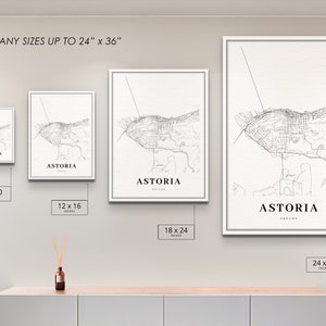 Astoria OR Map Print, Oregon USA Map Art Poster, Clatsop County, City ...