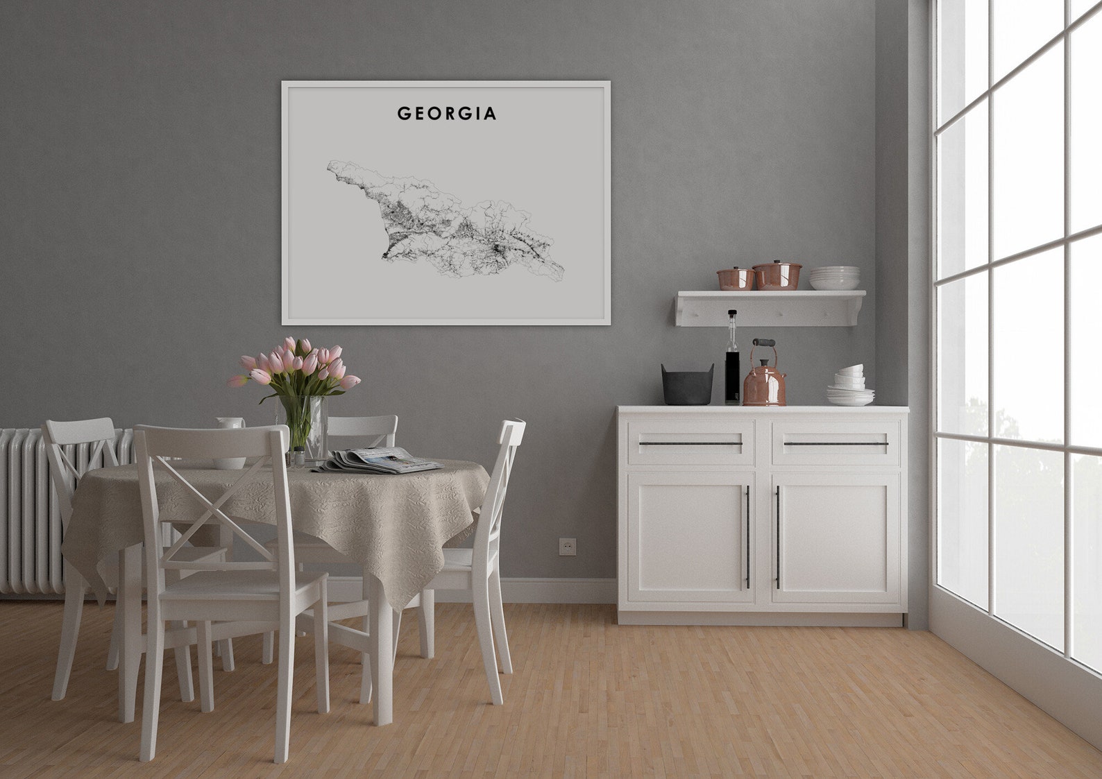 Georgia Map Print Country Road Map Poster საქართველო | Etsy